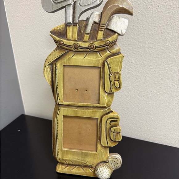 Accents | Gold Silver Golf Bag Double Picture Frame 25x25 Wall Mount ...
